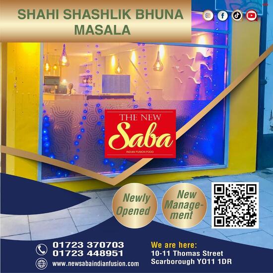 The New Saba indian restaurant, Scarborough - Restaurant menu, prices ...