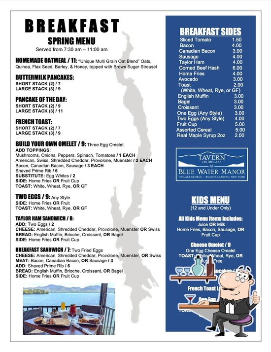 Blue Water Manor, Bolton - Restaurant menu, prices and reviews