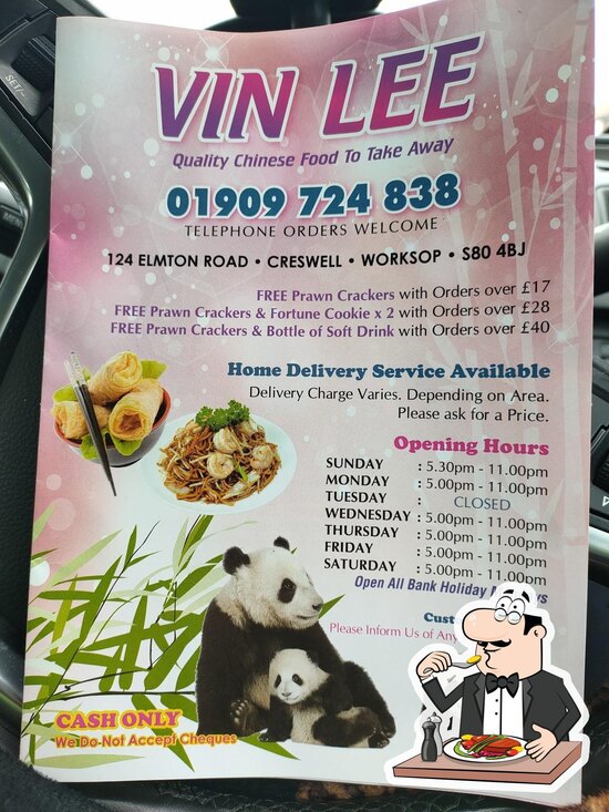 Vin Lee Chinese Takeaway, Creswell - Menu restauracji, ceny i recenzje