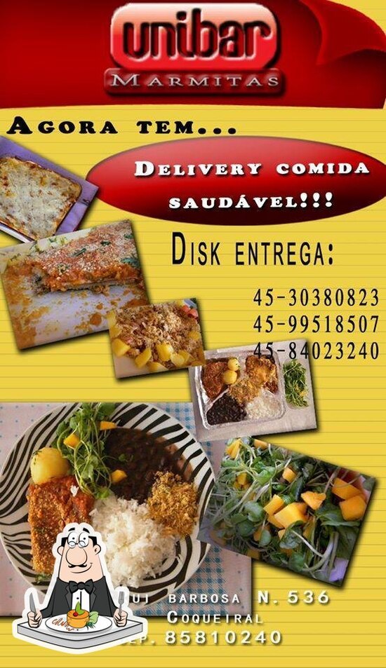 Unibar. Marmitas, Cascavel - Menu do restaurante, preços e opiniões